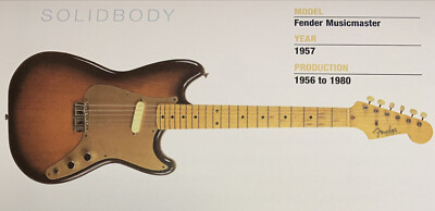 1957 Fender Musicmaster Solid Body Guitar Fridge Magnet 5.25"x2.75" NEW ...