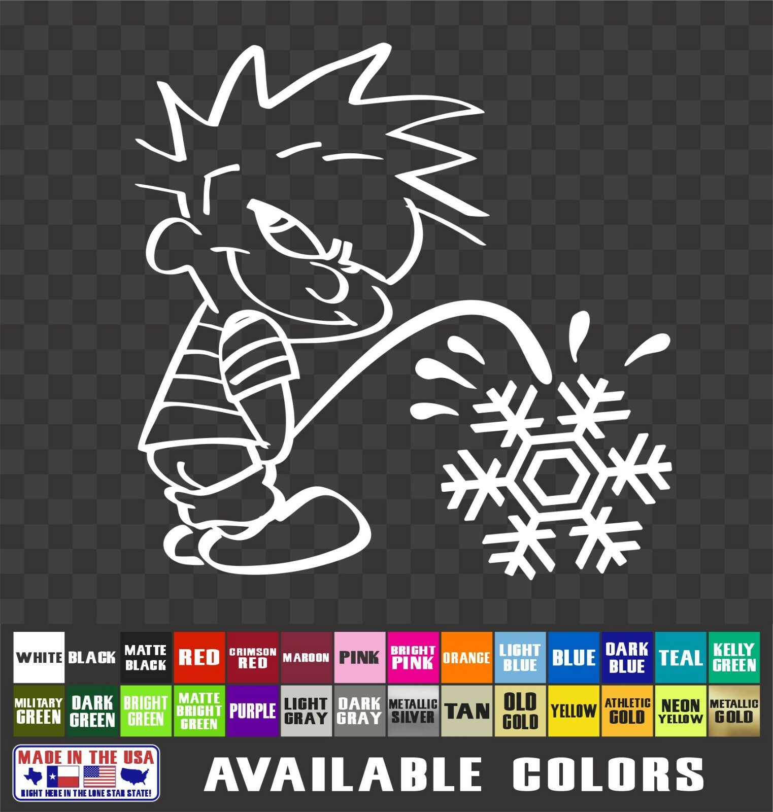 Piss on Snowflake Sticker Calvin TRUMP Conservative Window Vinyl decal ...