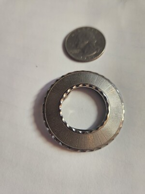 Lieba USA Scarf Clip Signed Textured Silver Tone Open Circle | eBay