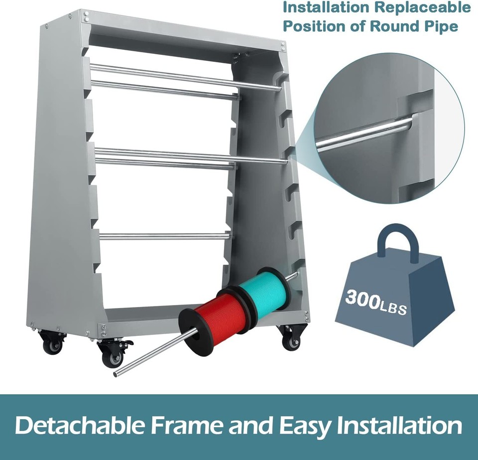 Heavy Duty Wire Spool Dispenser Cable Holder Wire Coil Rack Display ...