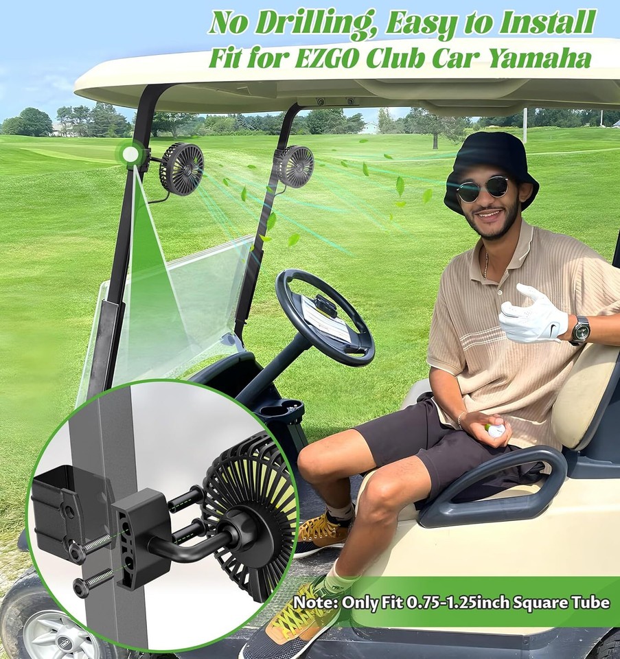 10L0L Golf Cart Fans, Portable USB Fan for Yamaha Club Car DS Precedent ...