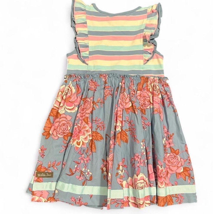 Matilda Jane Just Imagine Libby Dress Girls 4 NWT | Striped Floral Cotton | eBay