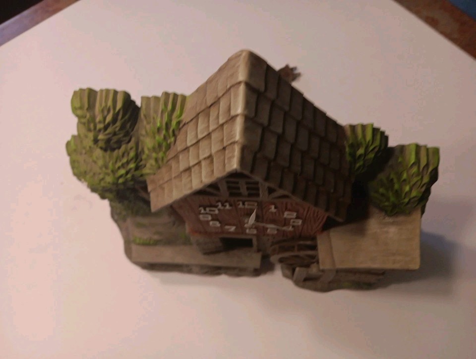 Vintage MCM, Spartus, Water Wheel Mill, Wall Clock, Works, Wheel Moves ...