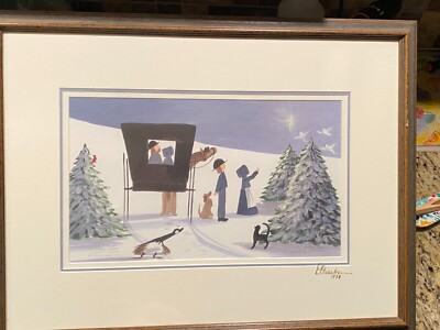 Diane Graebner 1996 Print Silent Night Signed 111/300 Frame Size 21.5 ...