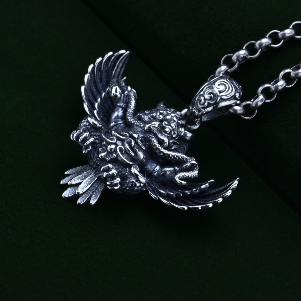 Pendant Bird Peng with Snake Mythology Sterling Silver 925 | eBay