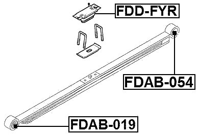 Rear Leaf Spring Bushing Fits Ford 1743102, 4041521, YC1J-5719-AA | eBay