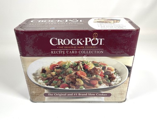 New Sealed Rival Crock Pot Recipe Card Collection in Tin 76 Recipes 5 ...