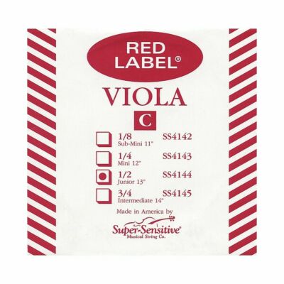 Super Sensitive Red Label Viola C String Junior 13" Medium Gauge 4144 ...
