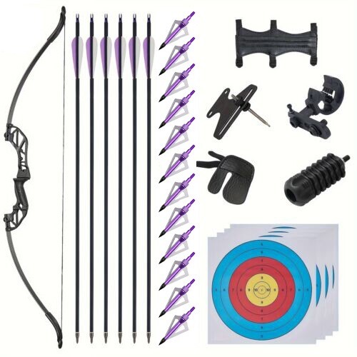 SF 56" Recurve Bow & Arrows Set 40-55lbs Takedown Right Hand Shot ...