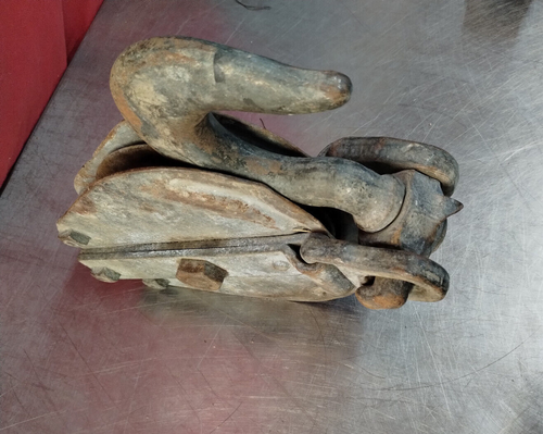 Vintage Industrial / Barn / Boat Snatch Block & Tackle Pulley with Hook ...