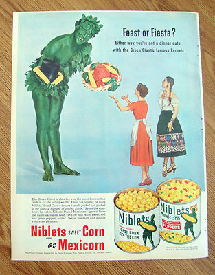 1952 Green Giant Sweet Corn or Mexicorn Ad Feast or Fiesta | eBay