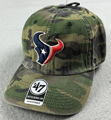 ‘47 Clean Up Men’s Houston Texans Camo Adjustable Hat NEW | eBay