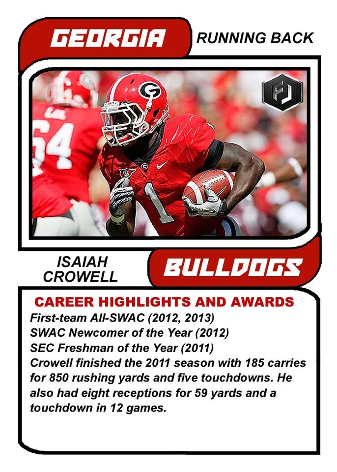 ACEO ISAIAH CROWELL GEORGIA BULLDOGS CUSTOM HAND MADE ART CARD | eBay