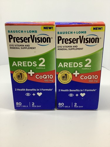 Areds2 Fomula + CoQ10 “2 BOXES” PreserVision 80 Mini Softgels -EXP 5/25 ...