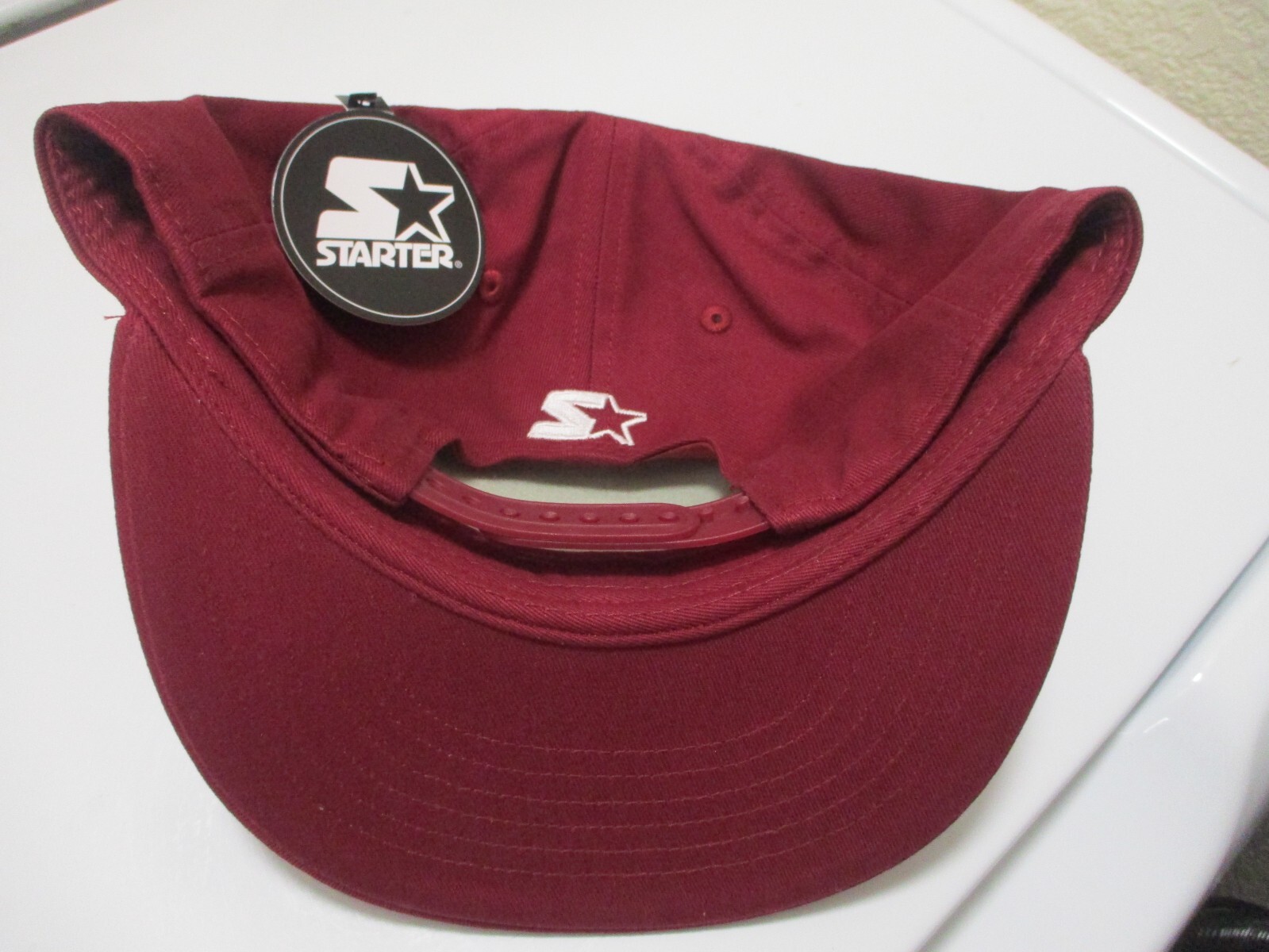 starter baseball caps/hats maroon red men adjustable fit brand new ...