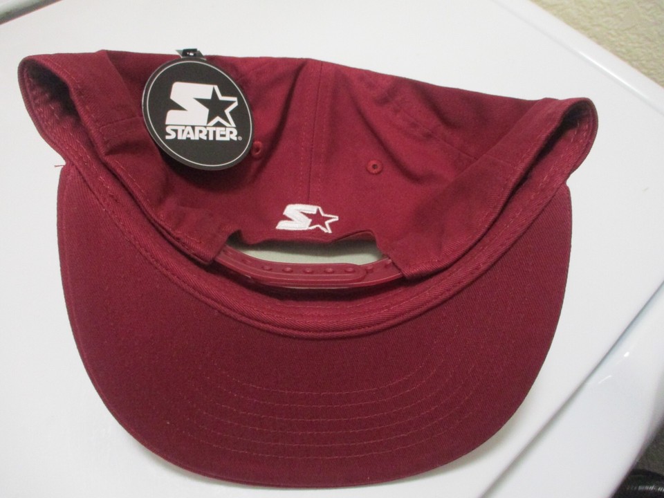 starter baseball caps/hats maroon red men adjustable fit brand new ...