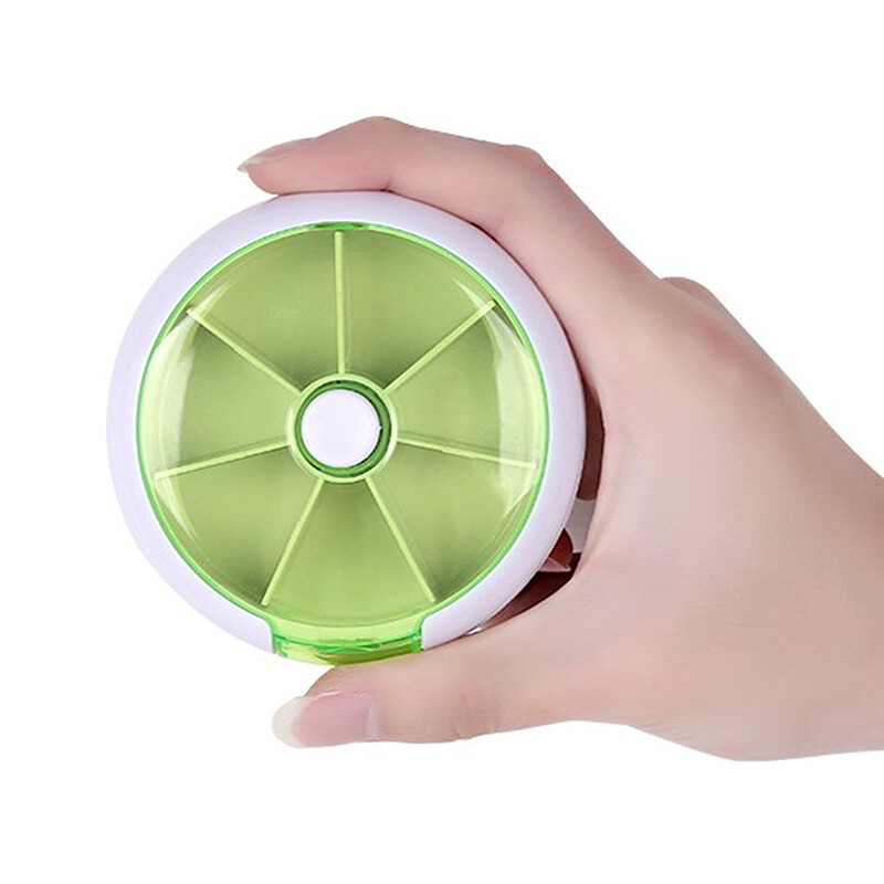 Rotating 7 Days Pill Container Lemon Pill Splitter Pill Organizer ...