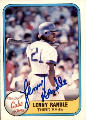 Lenny Randle Chicago Cubs 1981 Fleer #301 Autographed Signed Baseball ...