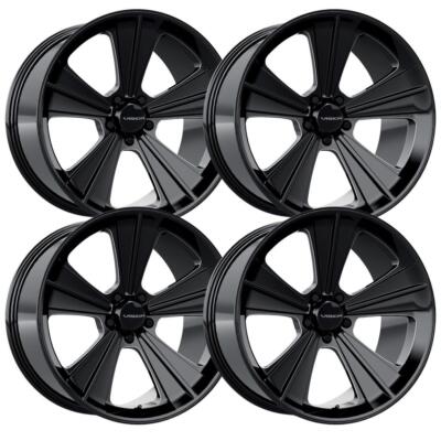 (Set-4) Vision V327 20x11 5x4.5 5x114.3 50mm Black Milled Wheels Rims ...