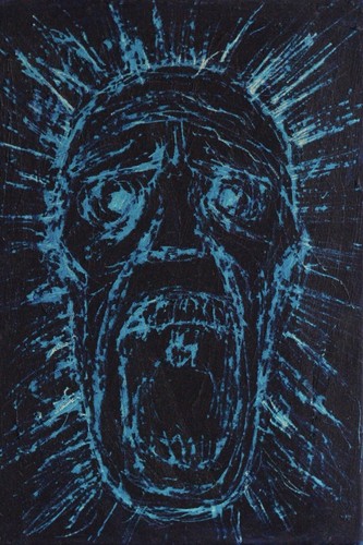 Blue Scream Original Oil On Canvas Horror Art | eBay UK