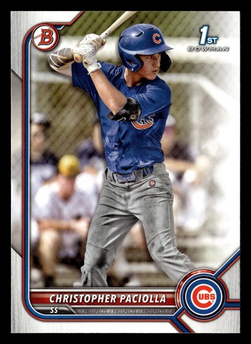 Christopher Paciolla 2022 1st Bowman Draft #BD-185 Chicago Cubs ROOKIE ...
