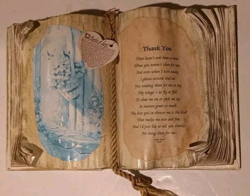 Vintage Book Of Love With Tag By Artist Judith Bond. Thank You Poem ...