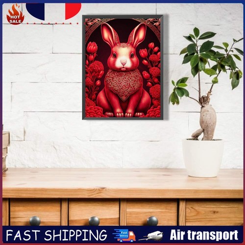 5D DIY Full Round Drill Diamond Painting Rabbit Kit Home Decoration ...