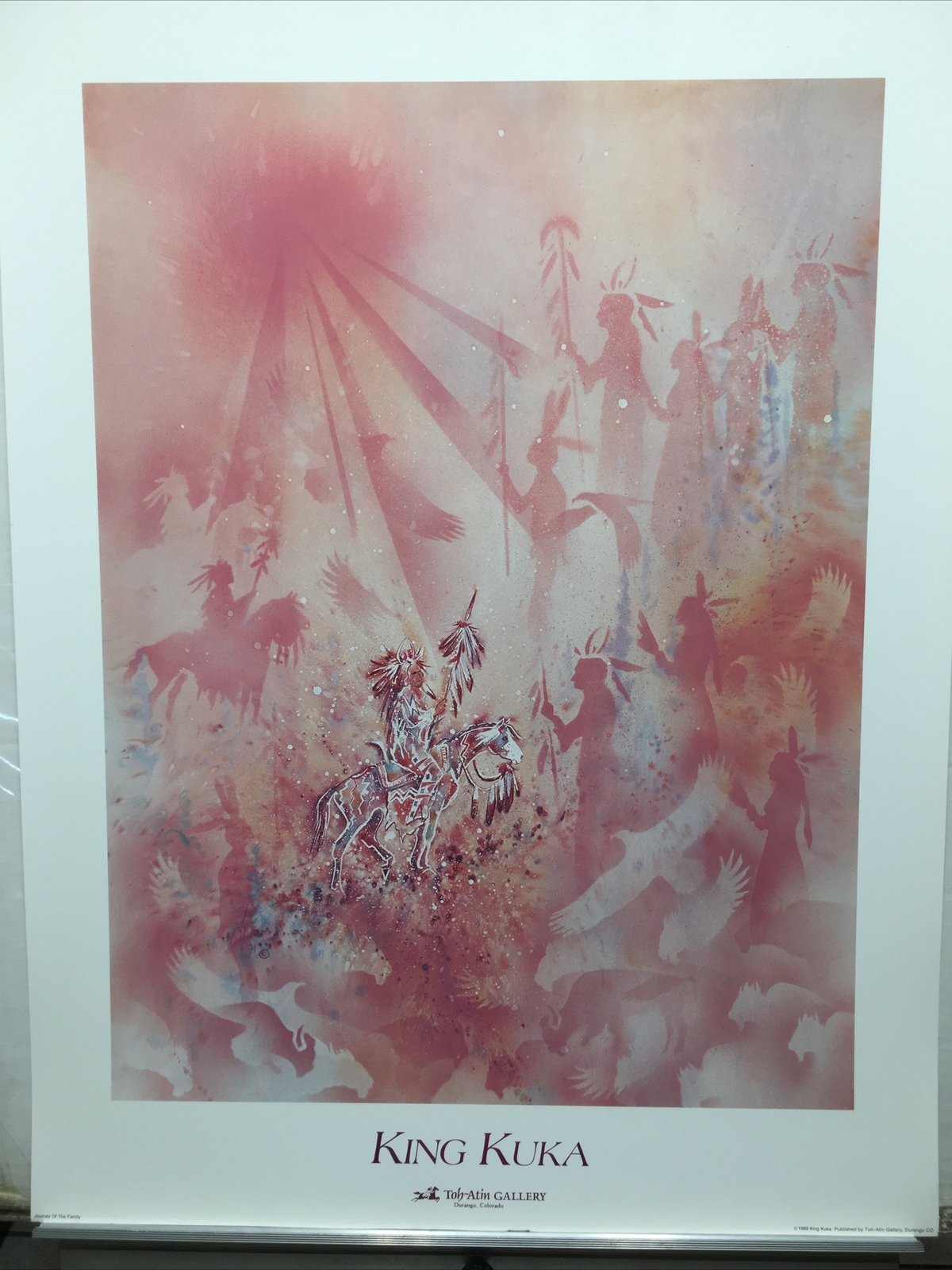 King Kuka Native American Artist of the Blackfeet Tribe 22x29” Pink ...