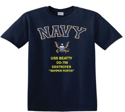 USS BEATTY DD-756* DESTROYER*EAGLE SHIRT*NAVY OFFICIALLY LICENSED | eBay