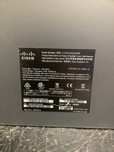 Cisco CTS-5K-HOSTCPU and Cisco CTS-5K-ENCODER | eBay