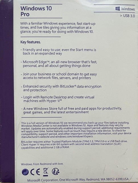 Microsoft Windows Professional 10 86x/64x English USB for sale online ...