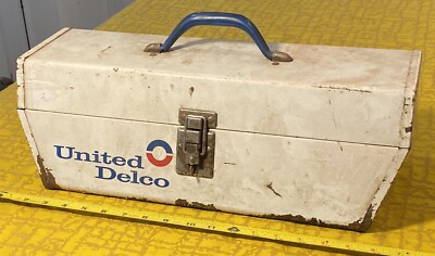 Vtg 1960's United Delco / AC Delco Metal Tool Box W/ Tray - Gas Service ...