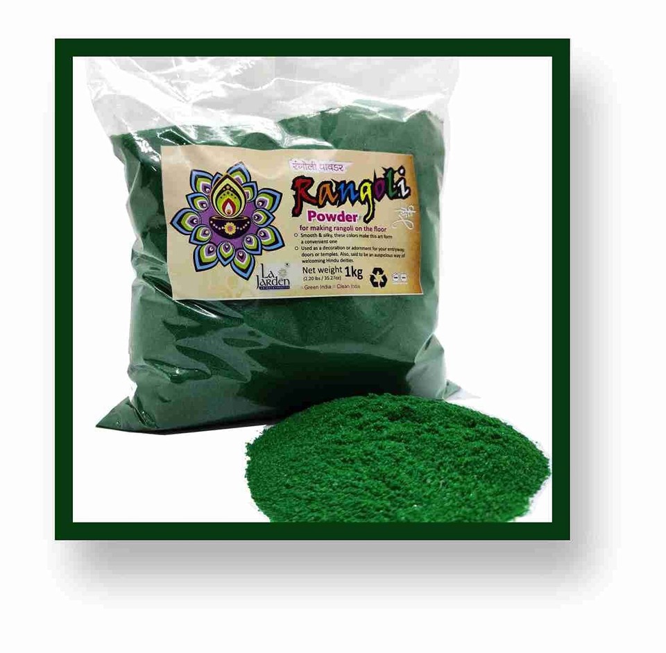 Rangoli Free Flow Marbel Green Rangoli A1 Quality 1Kg Powder For ...