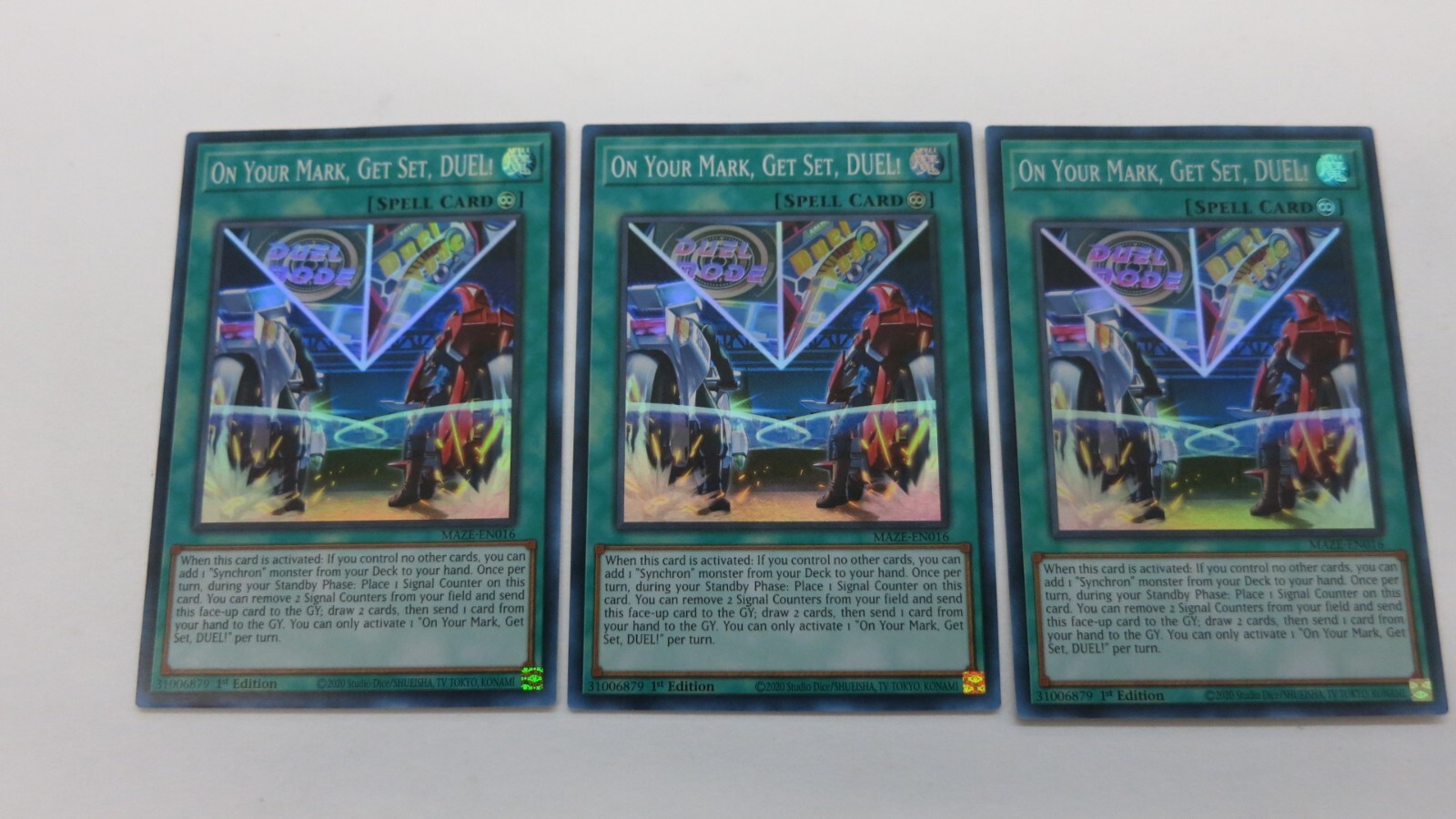 3x ON YOUR MARK GET SET DUEL 1ST EDITION MAZE-EN016 SUPER YUGIOH NM ...