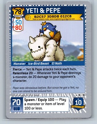Maplestory TCGi - Yeti & Pepe - RARE - SET 2 - Wizards | eBay