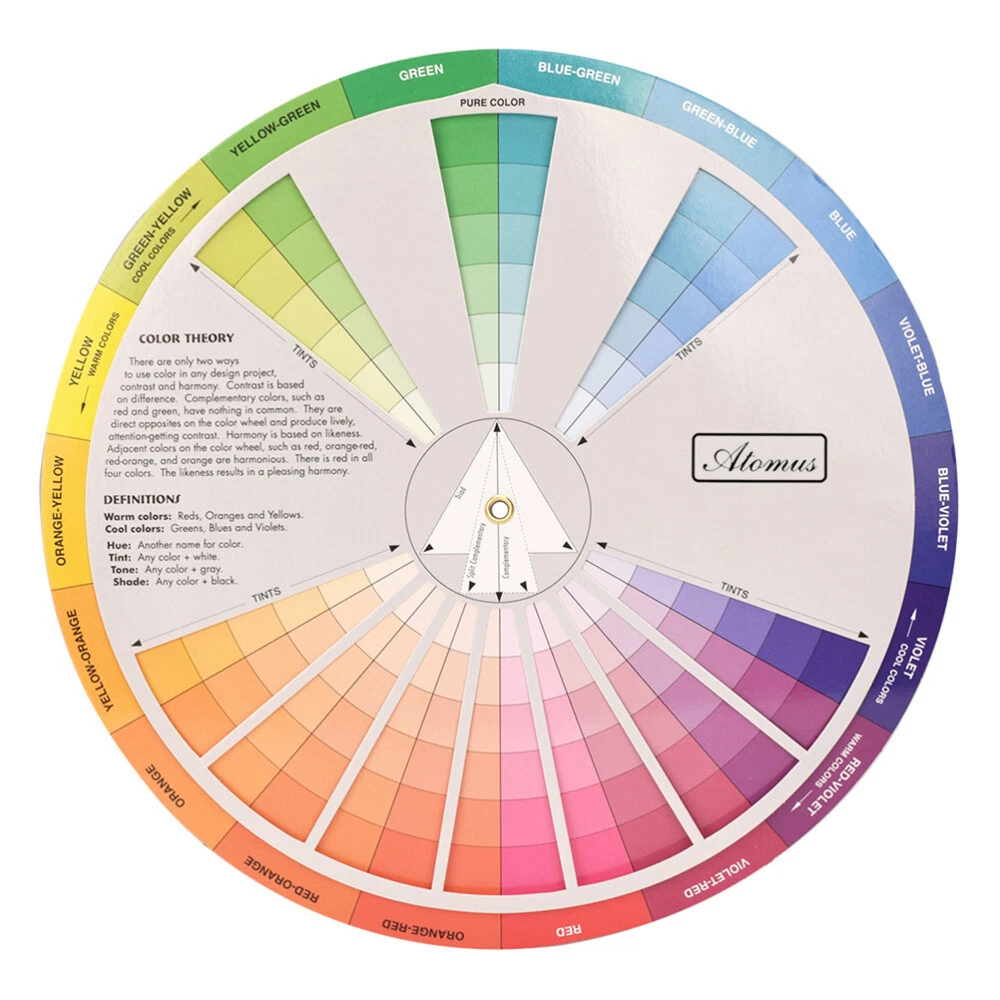 Купить Ибей | 1PCS colour theory chart Color Wheel Chart Basic Color ...