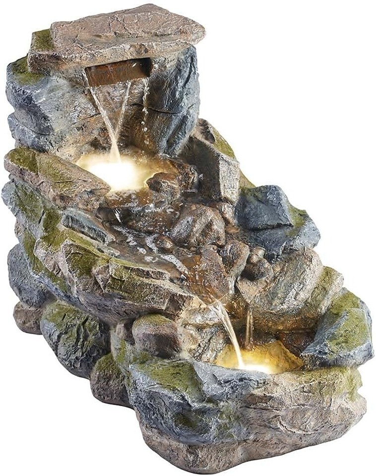 Serenity Large Tumbling Rock Wall Water Feature Outdoor Freestanding ...
