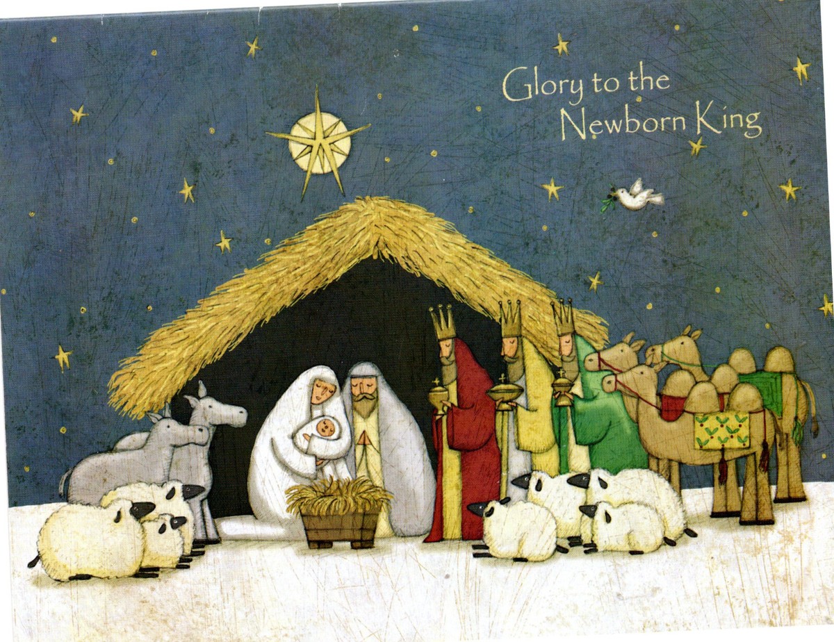 Vintage Christmas Card Images Nativity Nativity Scene Angels Jesus