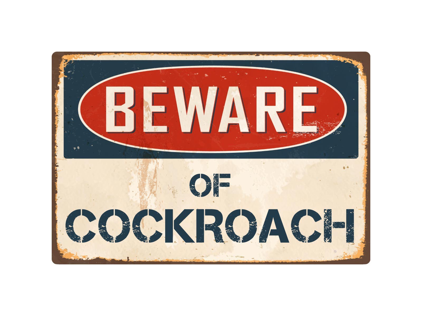 Beware Of Cockroach 8" x 12" Vintage Aluminum Retro Metal Sign VS116 | eBay