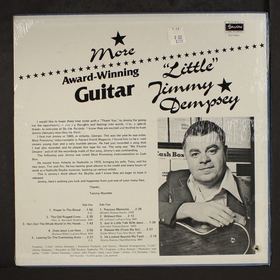 LITTLE JIMMY DEMPSEY: more award-winning guitar SKYLITE 12" LP 33 RPM ...