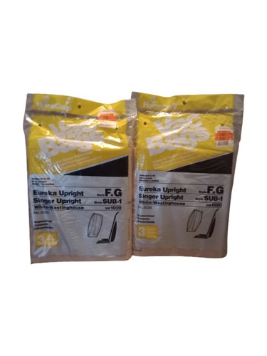 Eureka/Singer Upright Vacuum Bags Style F&G 3pk X2 White-Westinghouse ...