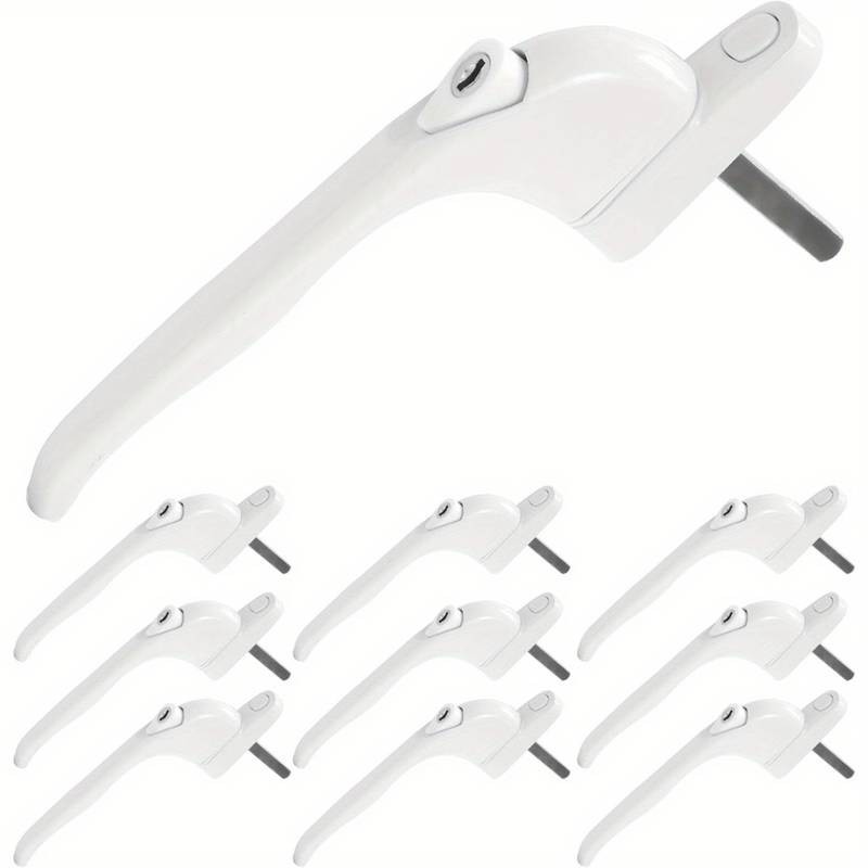 10 PACK UPVC White Window Handle Universal Espag Key Locking For Double ...