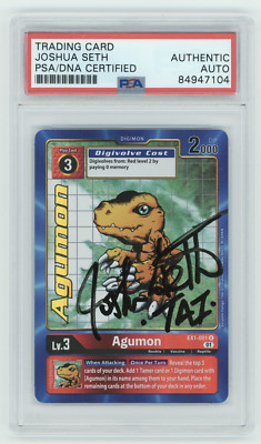 PSA Signed Joshua Seth Digimon TCG Agumon EX1-001 U Classic | eBay