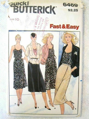 Butterick 6469 JACKET BLOUSE TOP DRESS SKIRT size10 bust 32.5 pattern ...