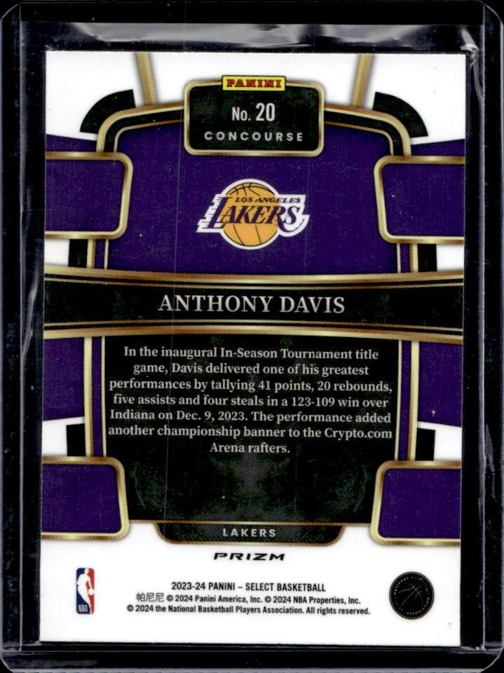 2023-24 Panini Select Anthony Davis Scope Prizms #20 Lakers | eBay
