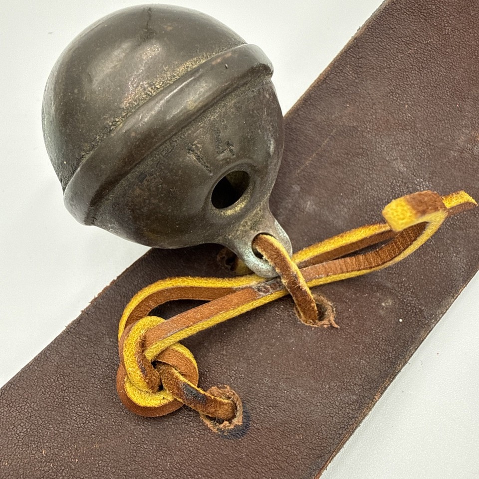 Vintage Sleigh Bell Strap 5 Brass Numbered Bells Oil-Tanned Harness ...
