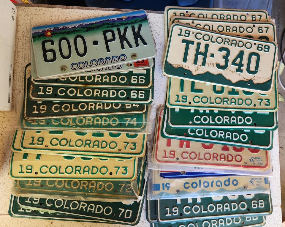 Colorado License Plates - BOX OF OVER 65 PLATES - From 1920 to 2020 | eBay