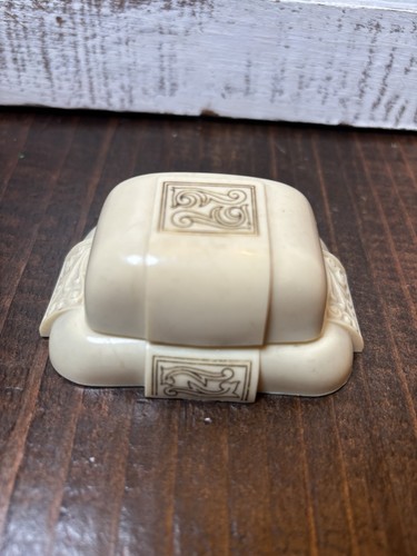 Vintage USA patent pending art deco ring box celluloid plastic velvet ...