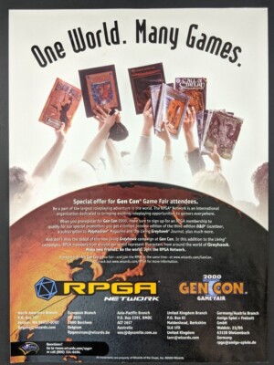 Gen Con Game Fair 2000 Print Ad Poster Art PROMO Original RPGA Network ...