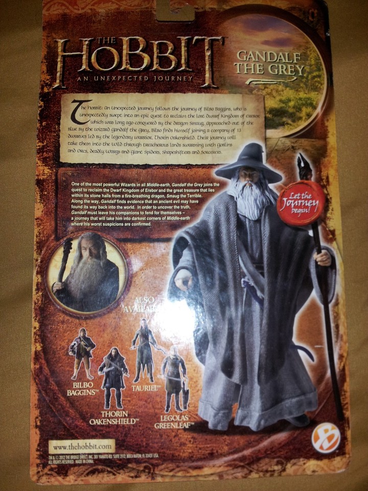 LOTR The Hobbit 6" Figure GANDALF THE GREY NEW, Packaging has Minor ...